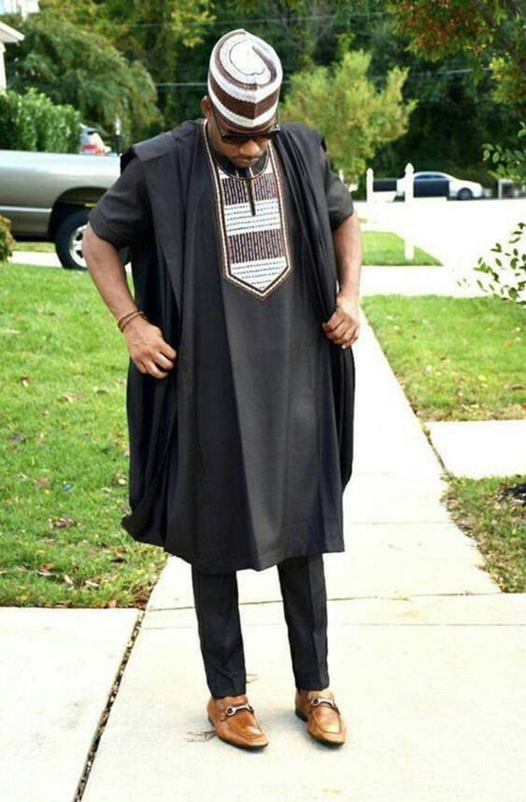 Black Agbada Babariga 3 Pcs African Men's Clothing African Fashion Men ...