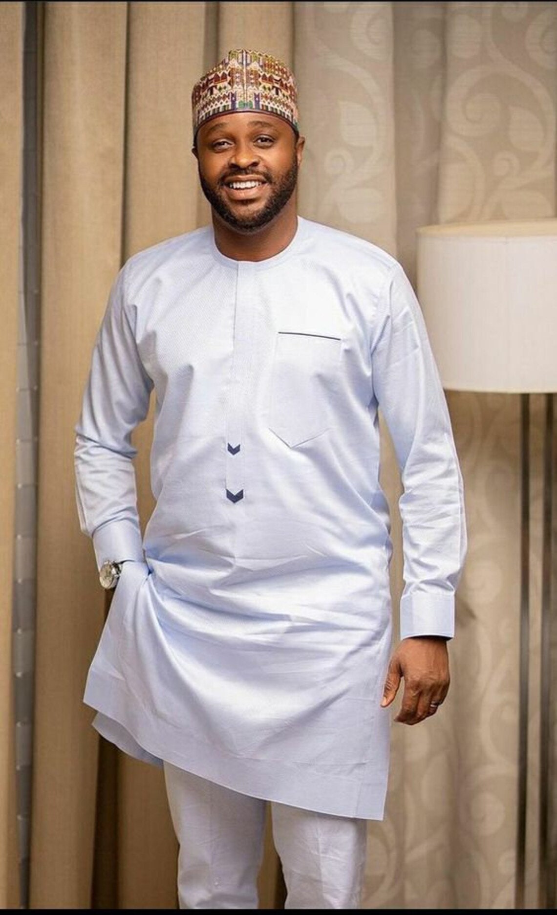 All White Men's Kaftan Shirt and Pants African Fashion Wear African ...