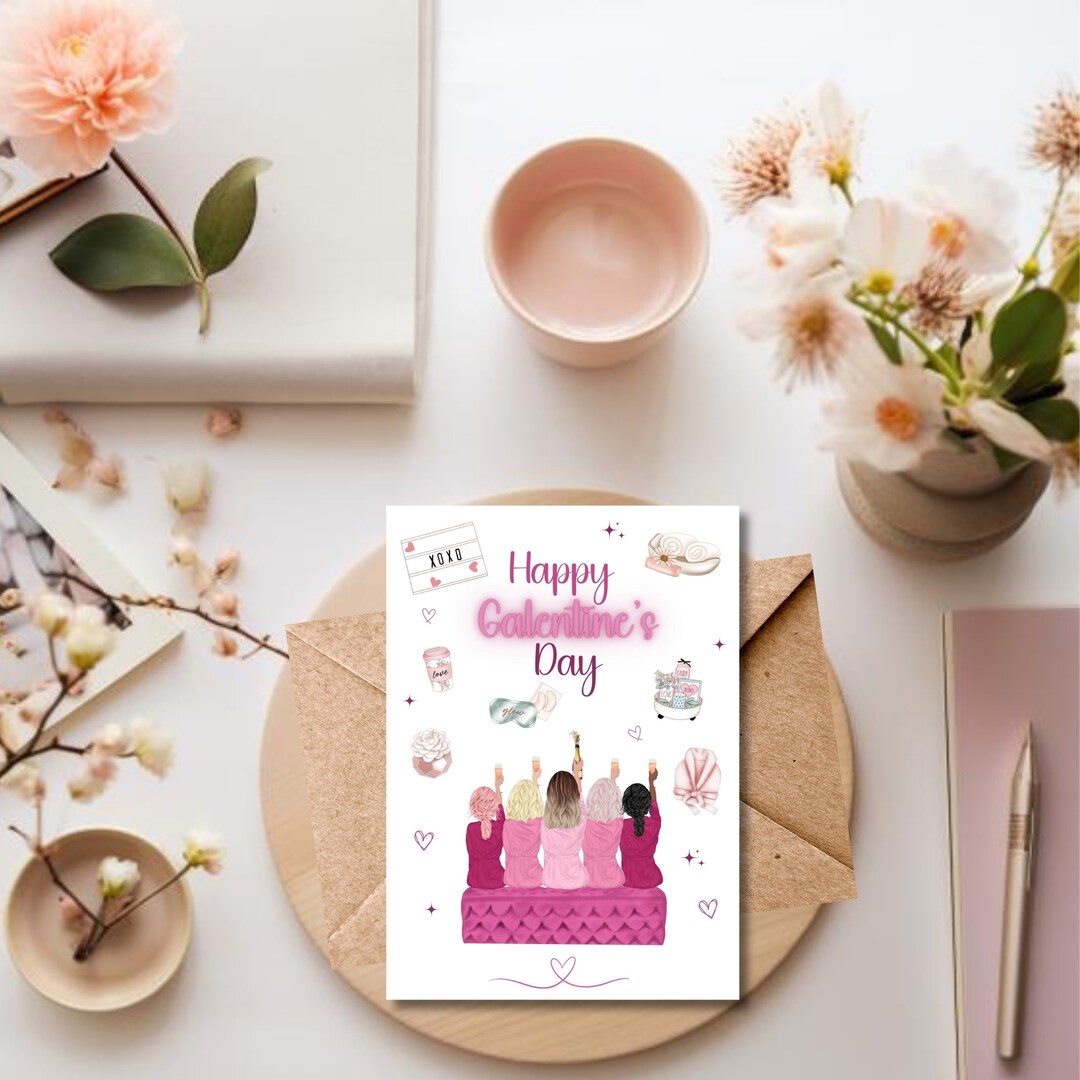 Happy Galentine's Day Card Digital Download Printable Valentine for ...