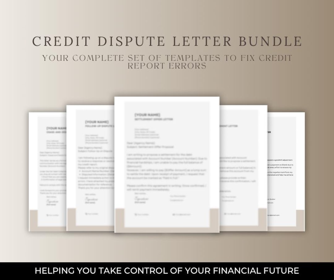 Credit Repair Dispute Letters Bundle | Editable Dispute Letters - Etsy