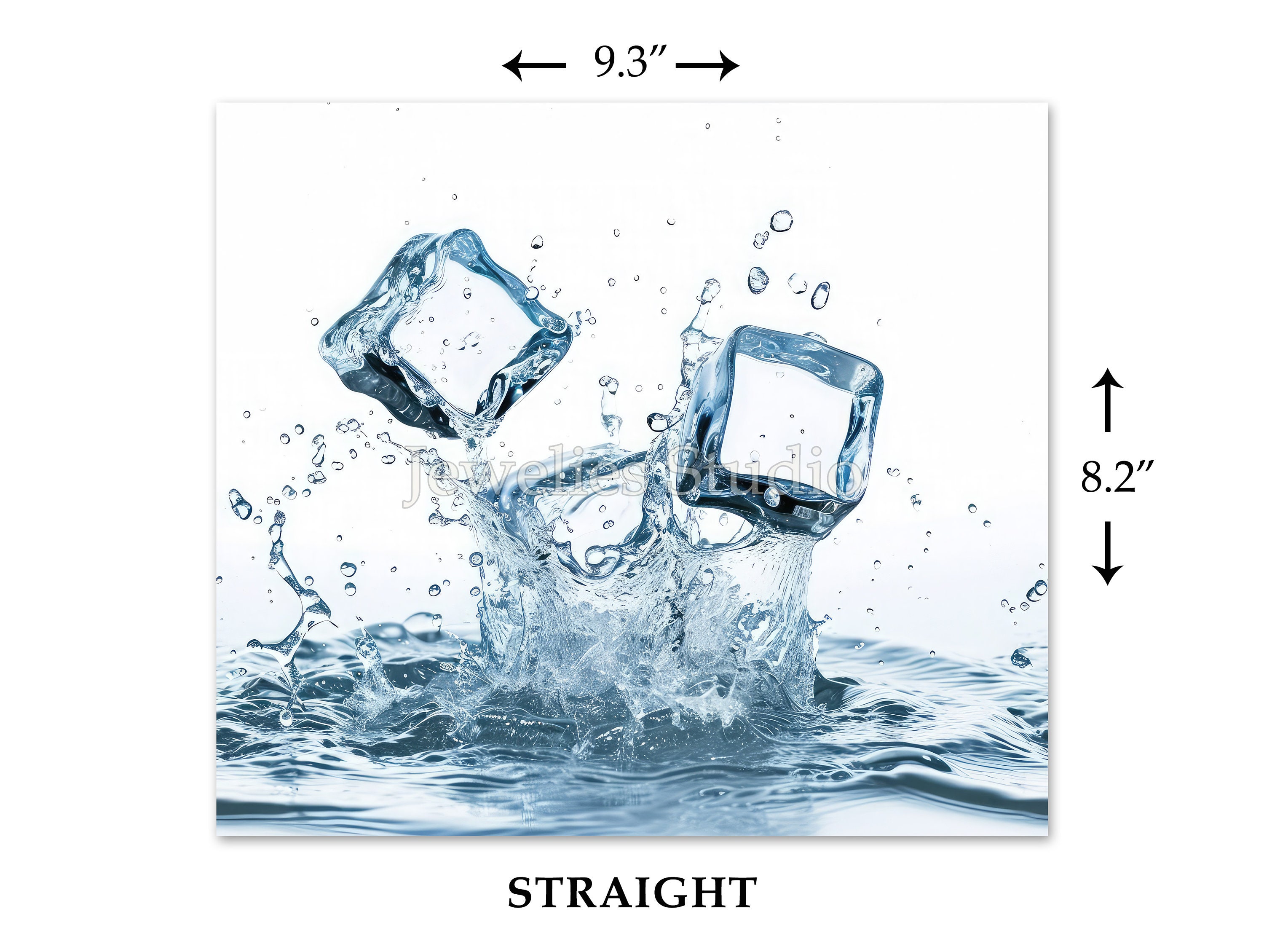 Splashing Water and Ice 20 Oz Skinny Tumbler Wrap Sublimation Design ...