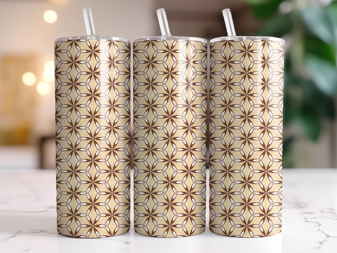 Boho Geometric Starburst Tumbler Wrap 20 Oz Straight Skinny Tumbler ...