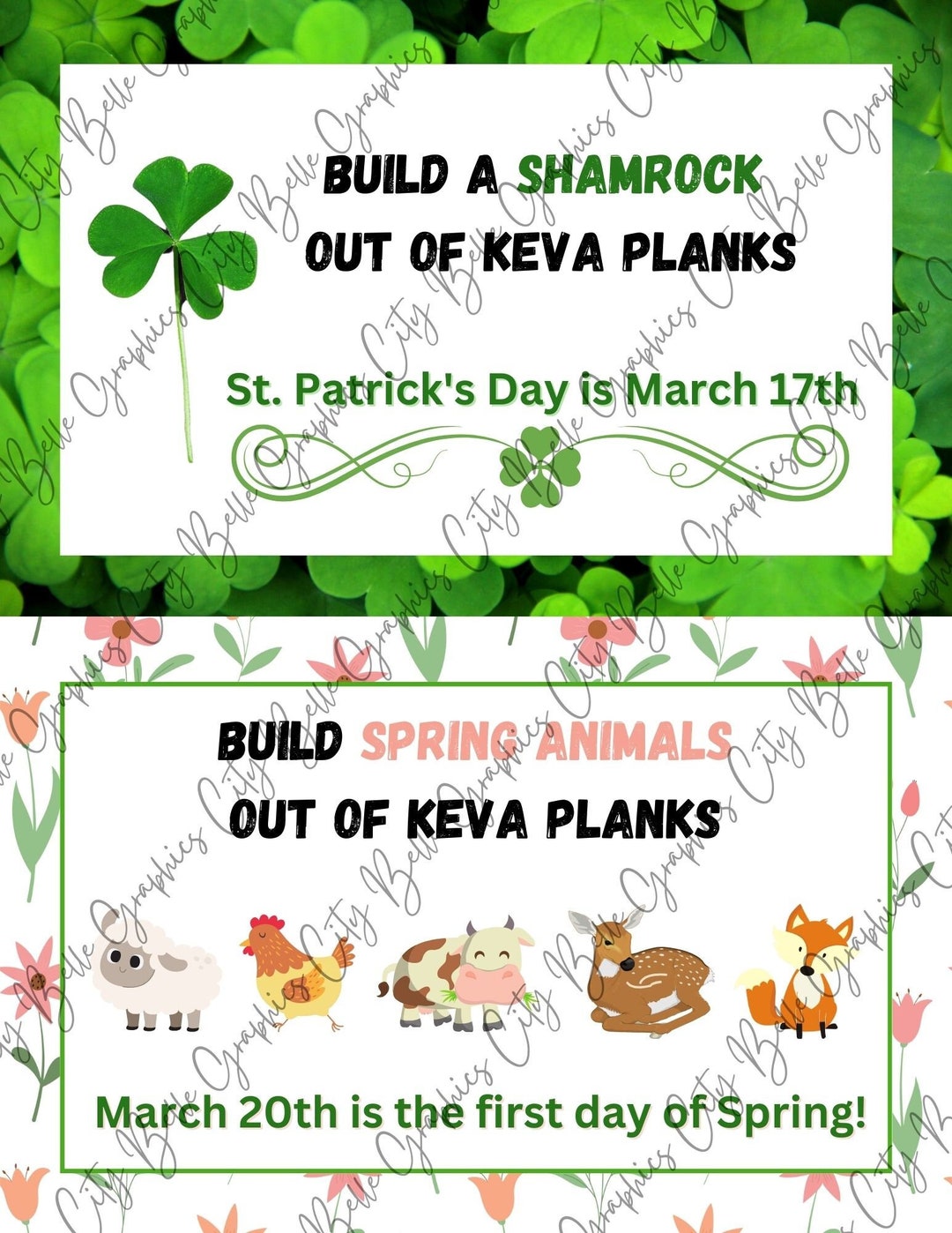 KEVA Plank Challenge Cards for March Holidays and Special Events - Etsy