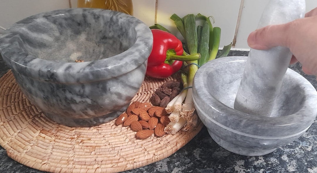 MARBLE Pestle & Mortar Big or Small Fine Quality Smooth for Crushing ...