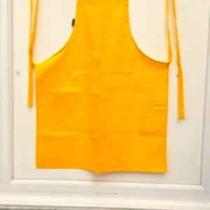 UNISEX Yellow Cotton Adult Bib Aprons With Pockets for Many Purposes ...