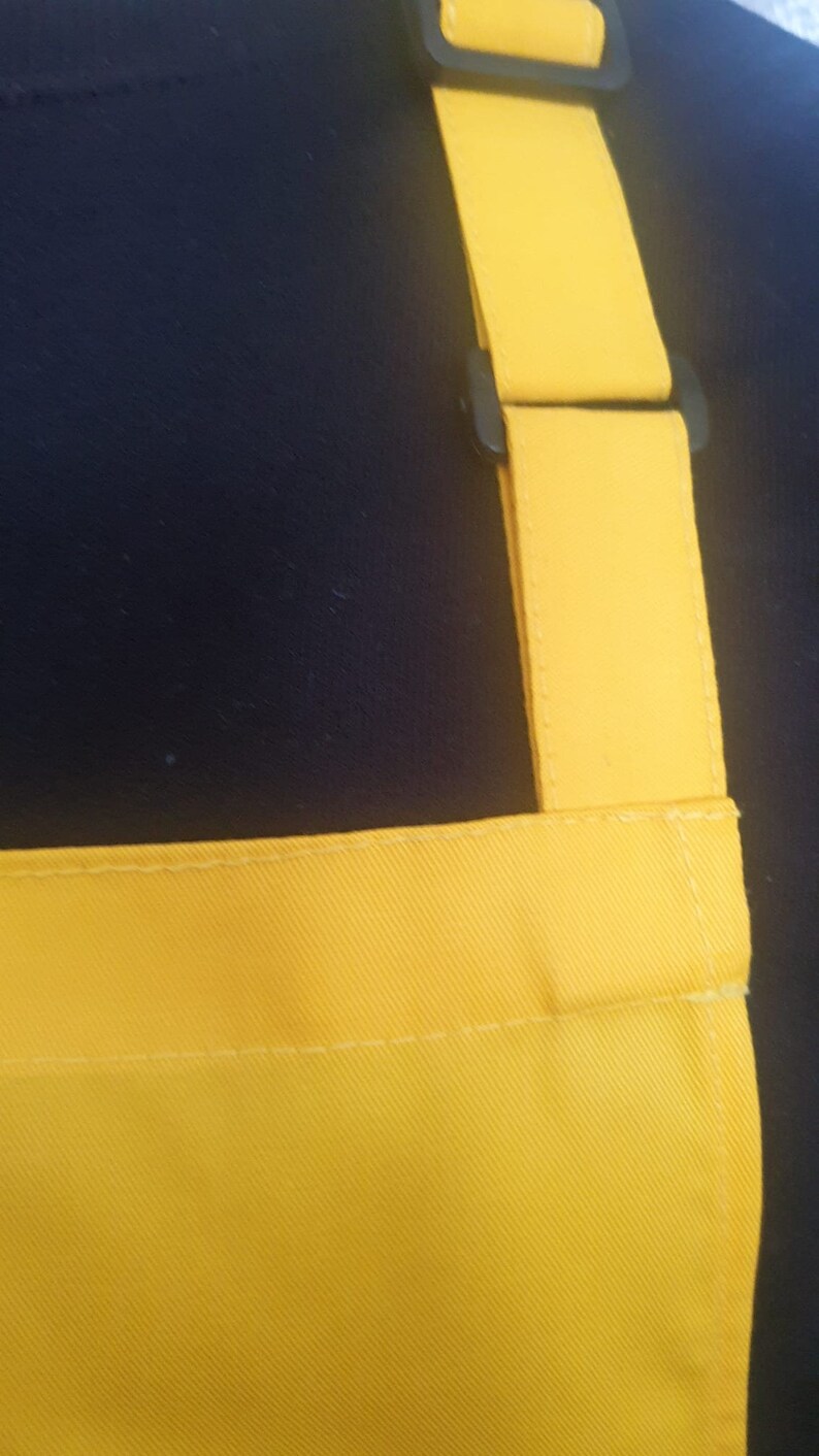 UNISEX Yellow Cotton Adult Bib Aprons With Pockets for Many Purposes ...