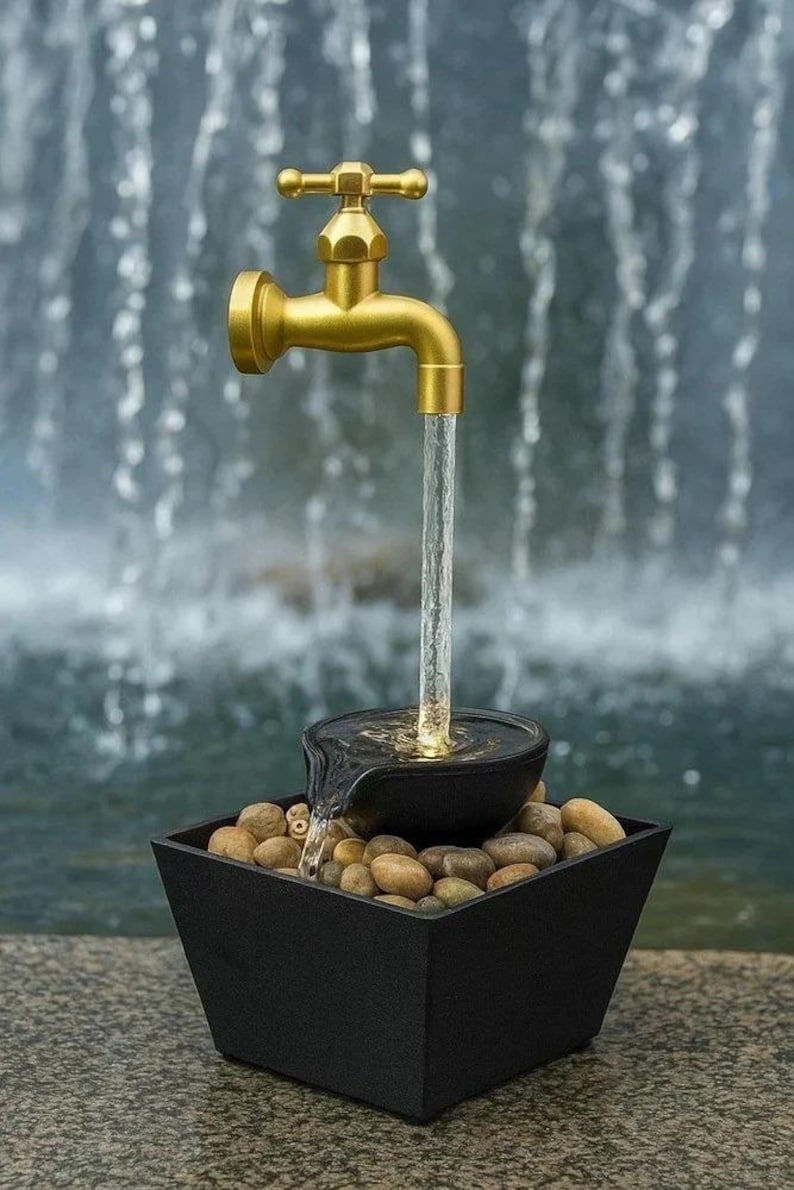 Floating Faucet Tabletop Fountain: Zen USB Indoor Water Feature With ...