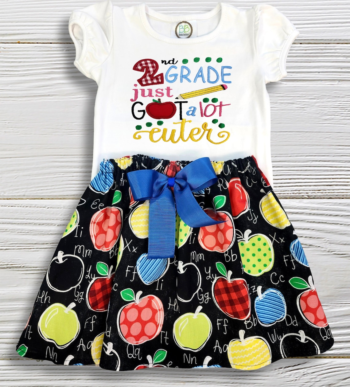 2nd Grade Outfit, Back to School Girls Outfit, School Shirt and Skirt ...