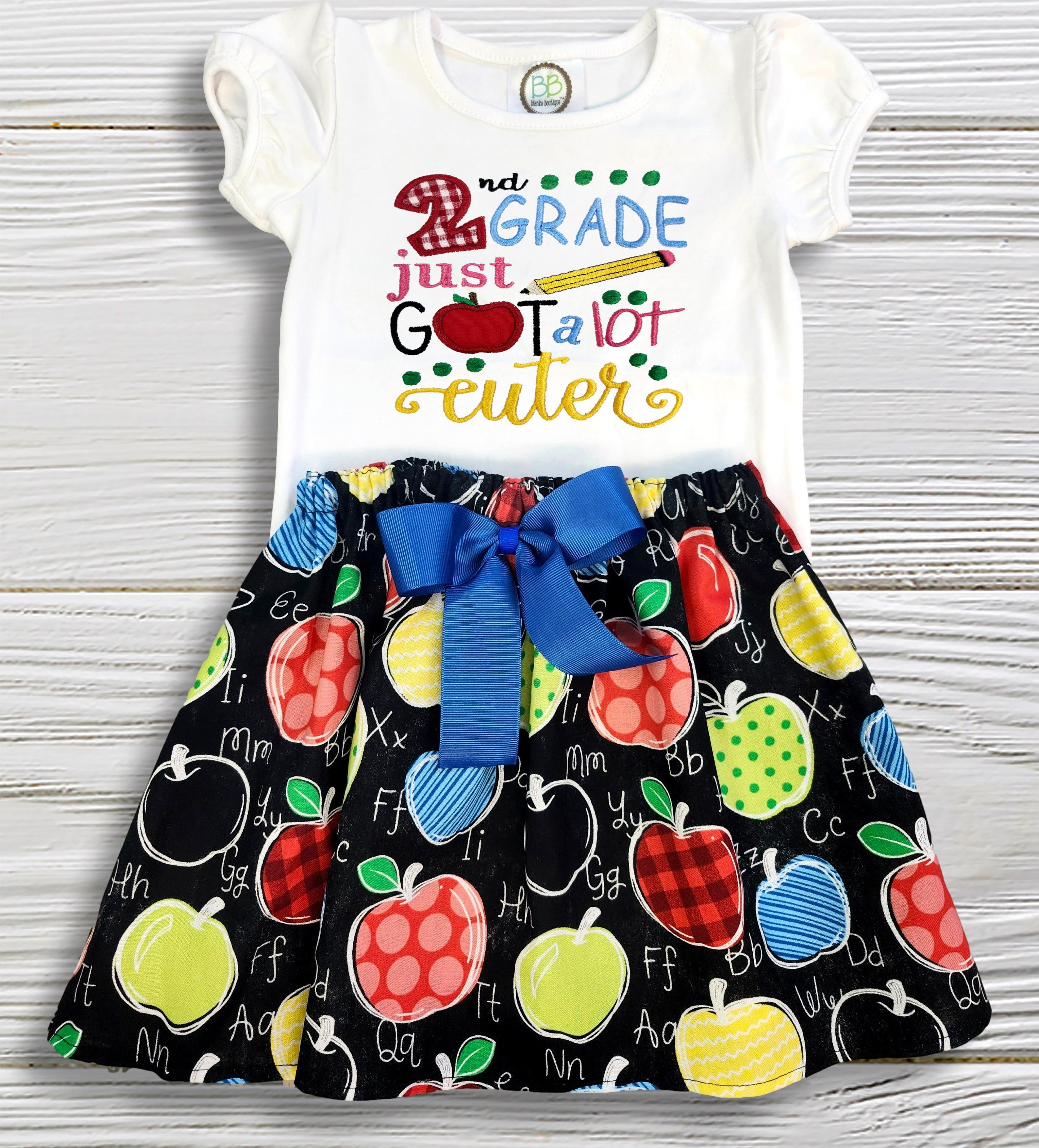 2nd Grade Outfit, Back to School Girls Outfit, School Shirt and Skirt ...