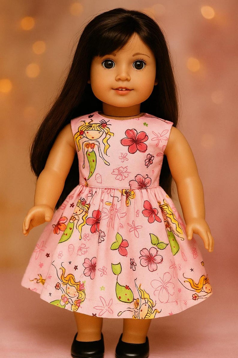 In Doll Dress Pink Mermaid Outfit – Mermaid Doll Dress, Doll Clothes ...