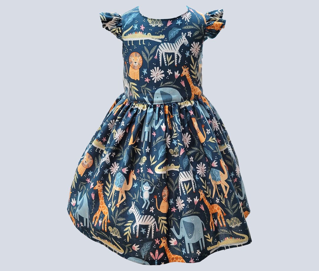 Safari Girls Dress. Zoo Themed Dress. Animal Baby Girl Dress. Jungle ...