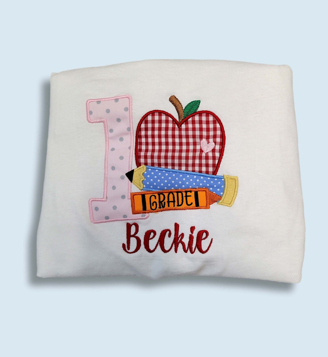 Back to School Shirt, Apple School Girls Personalized Shirt, School ...
