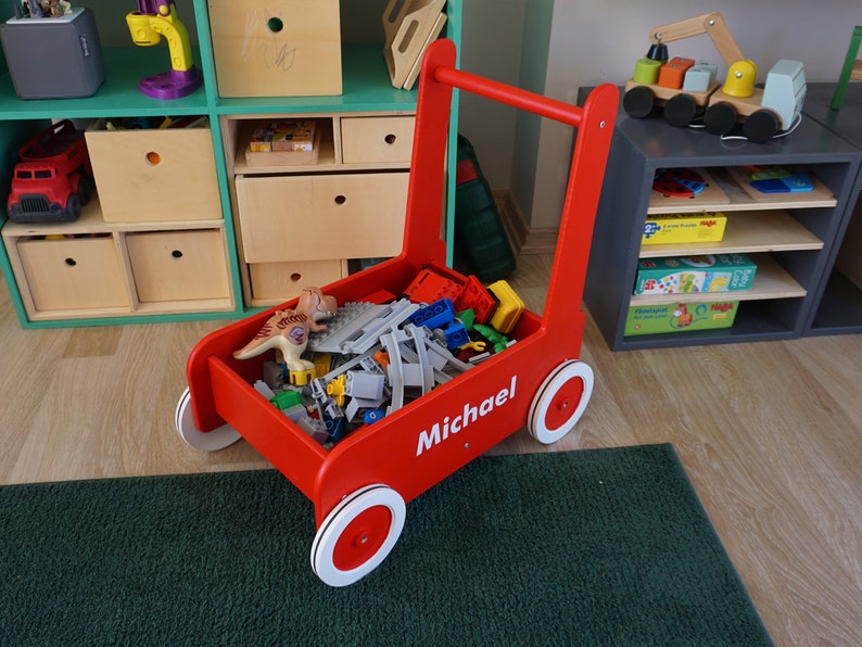 Wooden Car Pusher, Personalized Toy Box, Kids Toy Box, Gift for Kids ...