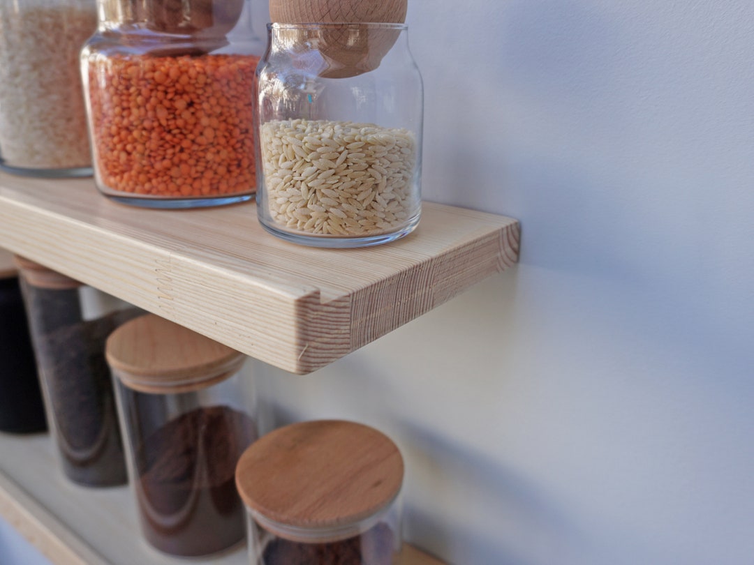 Handmade Floating Shelves, Spice Rack, Modern Wood Floating Shelves ...