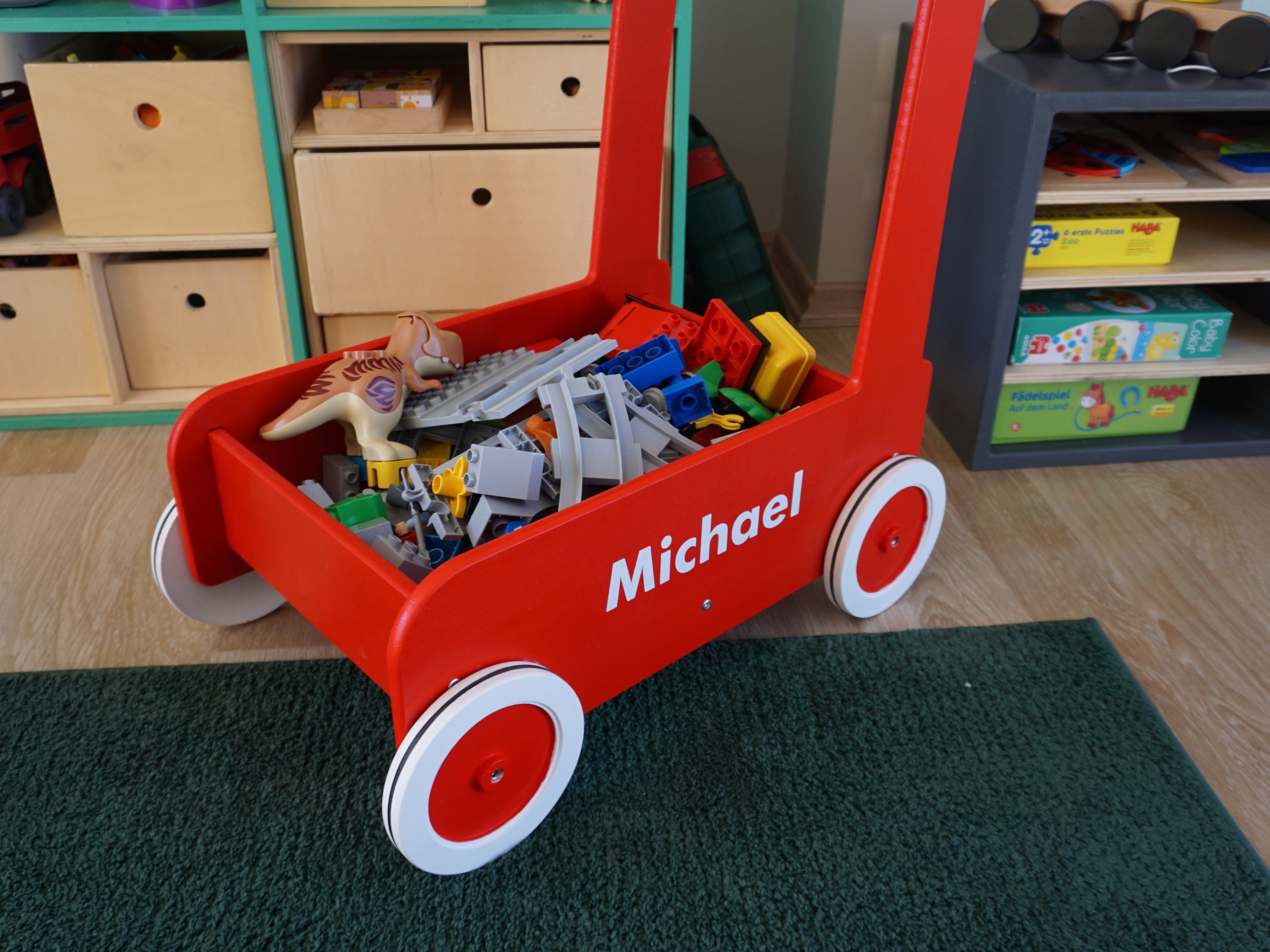 Wooden Car Pusher, Personalized Toy Box, Kids Toy Box, Gift for Kids ...