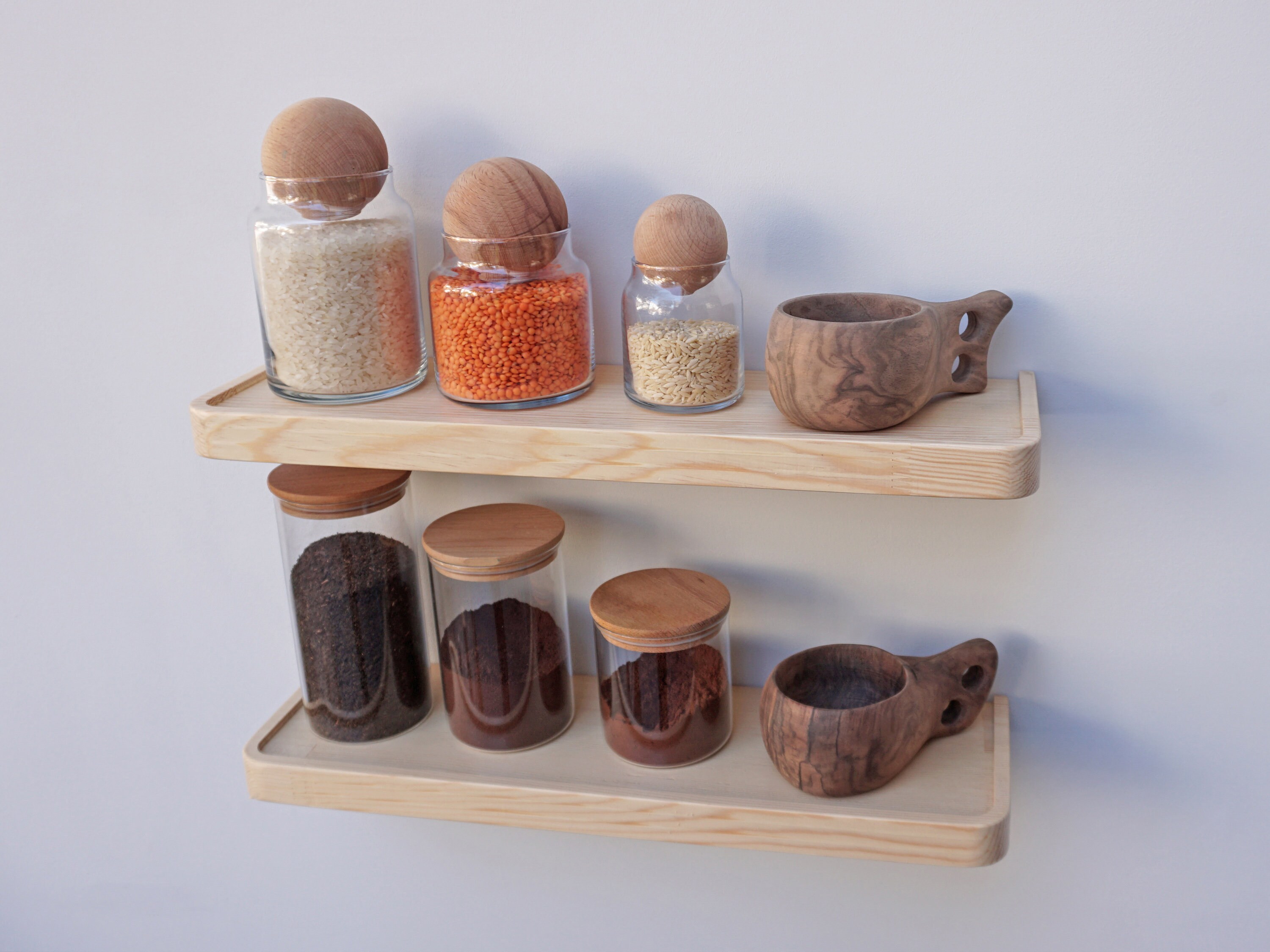 Wood Floating Shelves, Custom Size Floating Shelves With Brackets ...