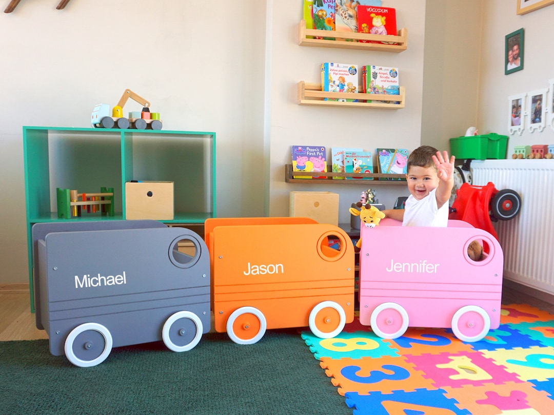 Wooden Toy Box | Wooden Toy Organizer | Wooden Toy Car | Montessori ...