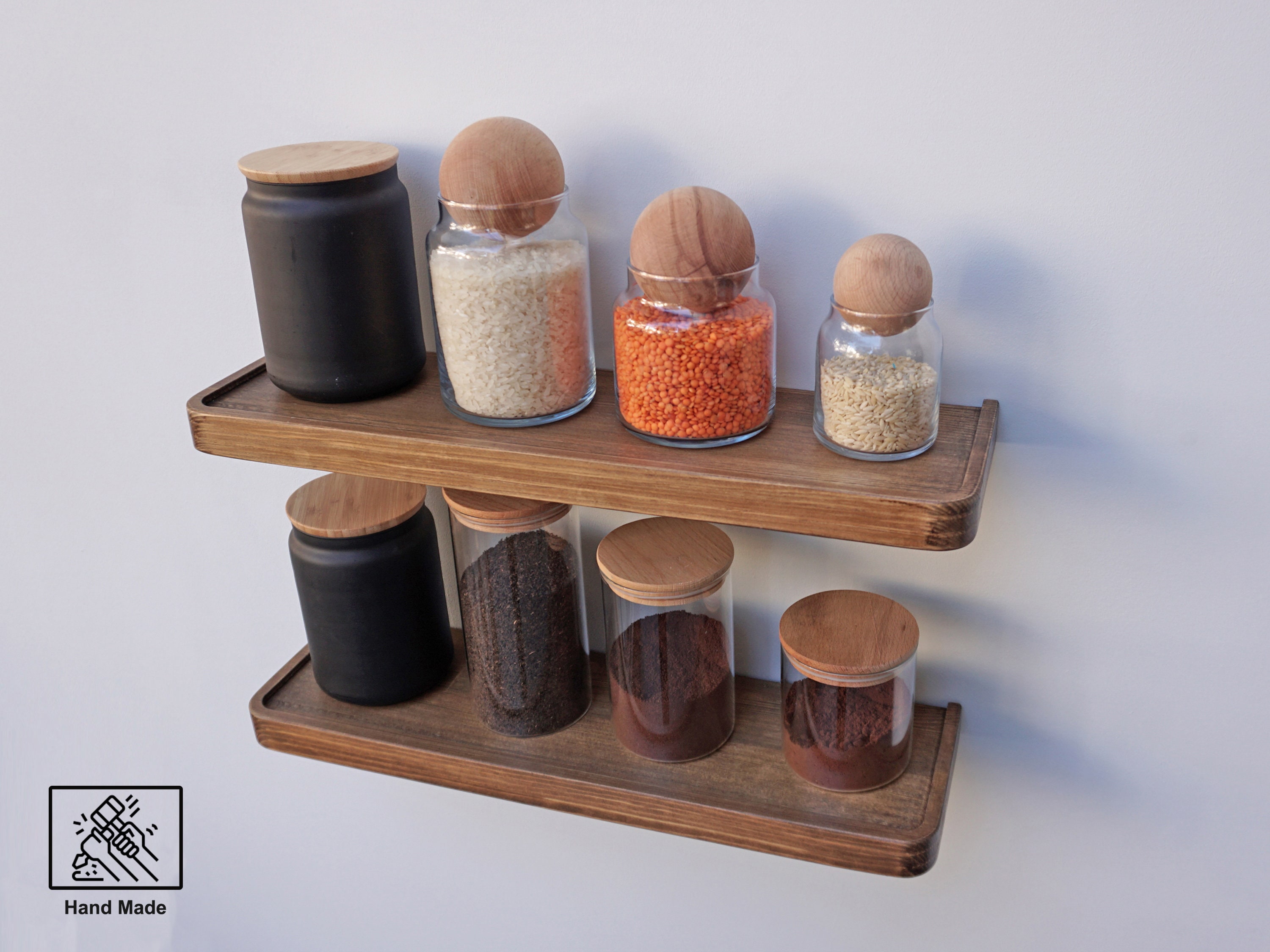 Wood Floating Shelves, Custom Size Floating Shelves With Brackets ...