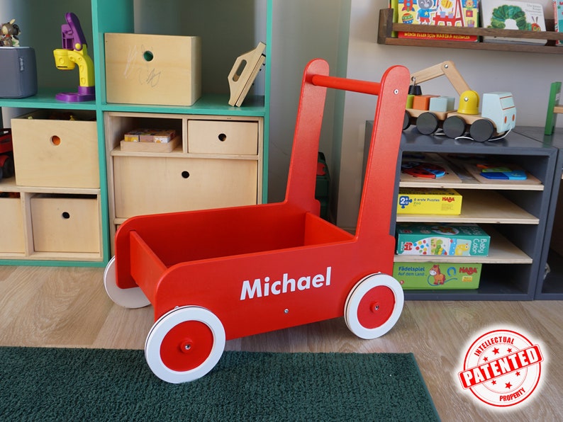 Wooden Car Pusher, Personalized Toy Box, Kids Toy Box, Gift for Kids ...
