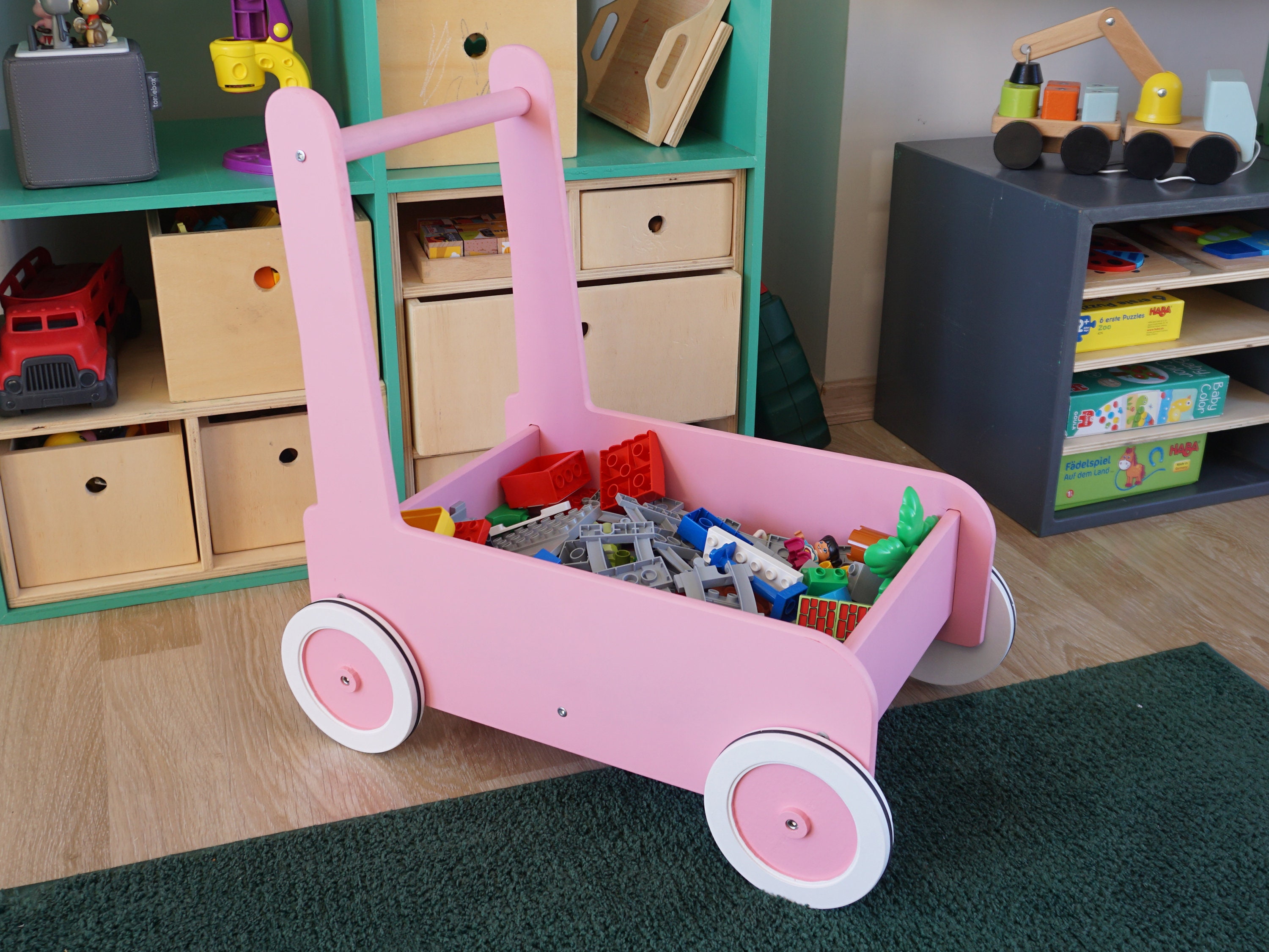 Wooden Car Pusher, Personalized Toy Box, Kids Toy Box, Gift for Kids ...
