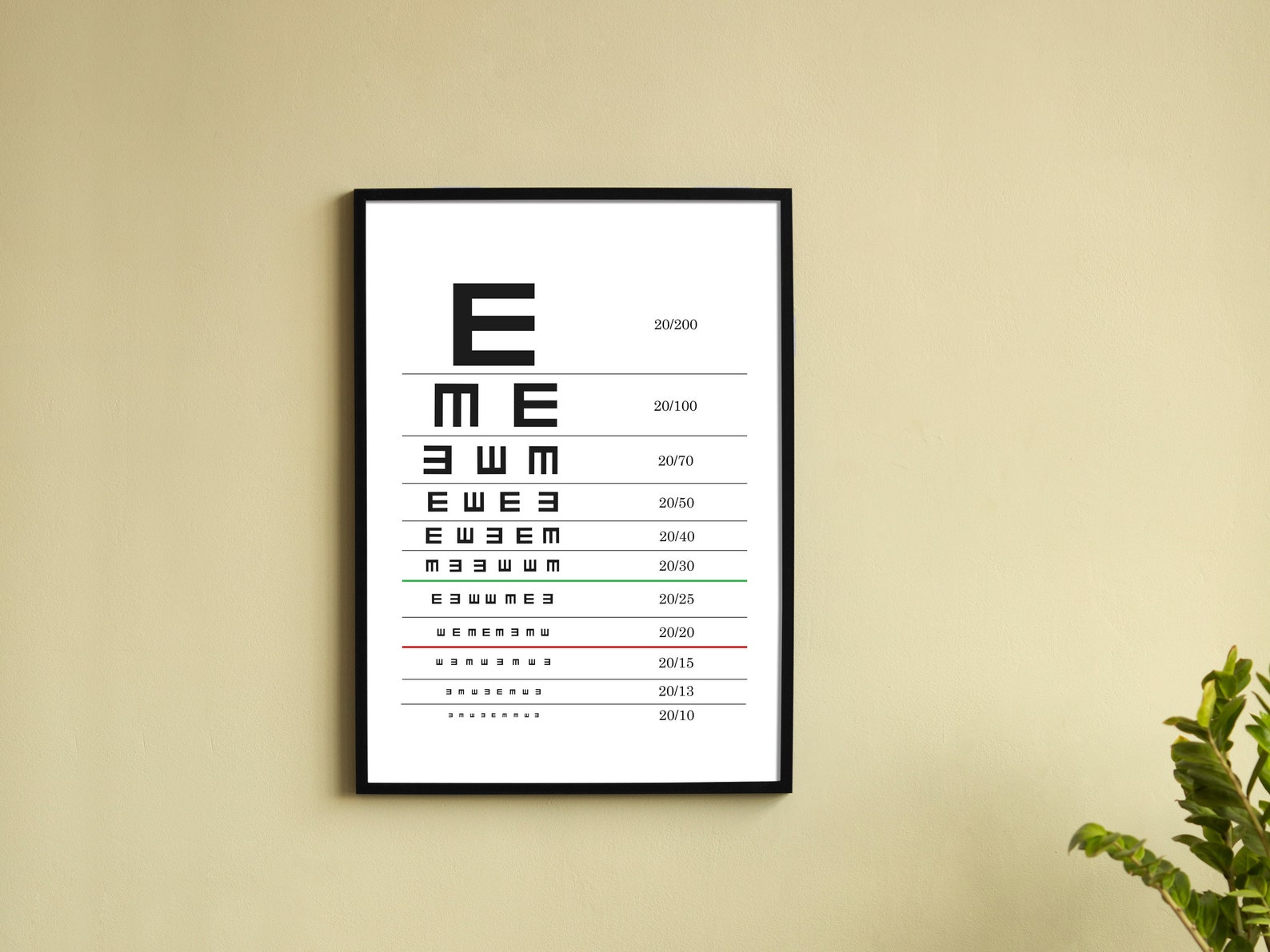Pediatric Eye Chart Poster, Vision Chart, Visual Acuity Test, Snellen ...