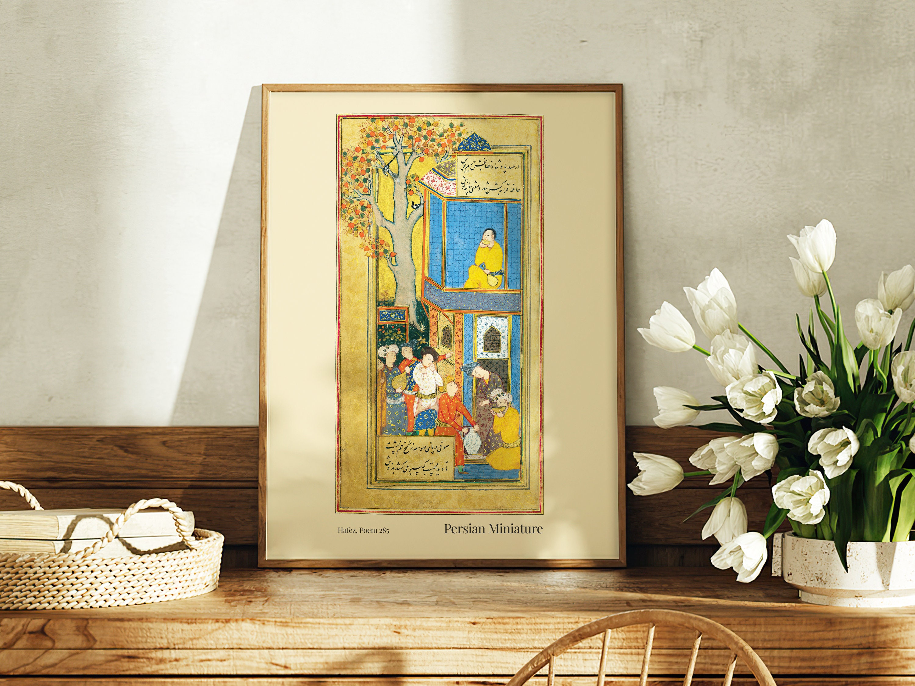Persian Miniature Hafez Poem Wall Art | Iranian Negargari Painting ...