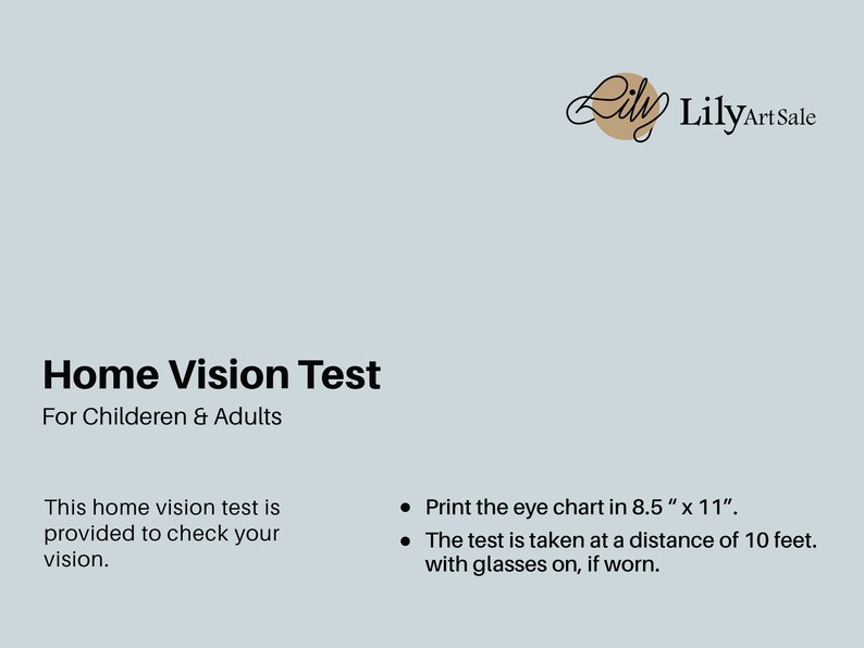 Pediatric Eye Chart Poster, Vision Chart, Visual Acuity Test, Snellen ...
