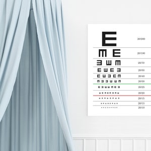 Pediatric Eye Chart Poster, Vision Chart, Visual Acuity Test, Snellen ...