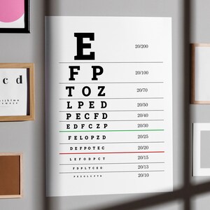 Pediatric Eye Chart Poster | Snellen Vision Test for Kids | Children's ...