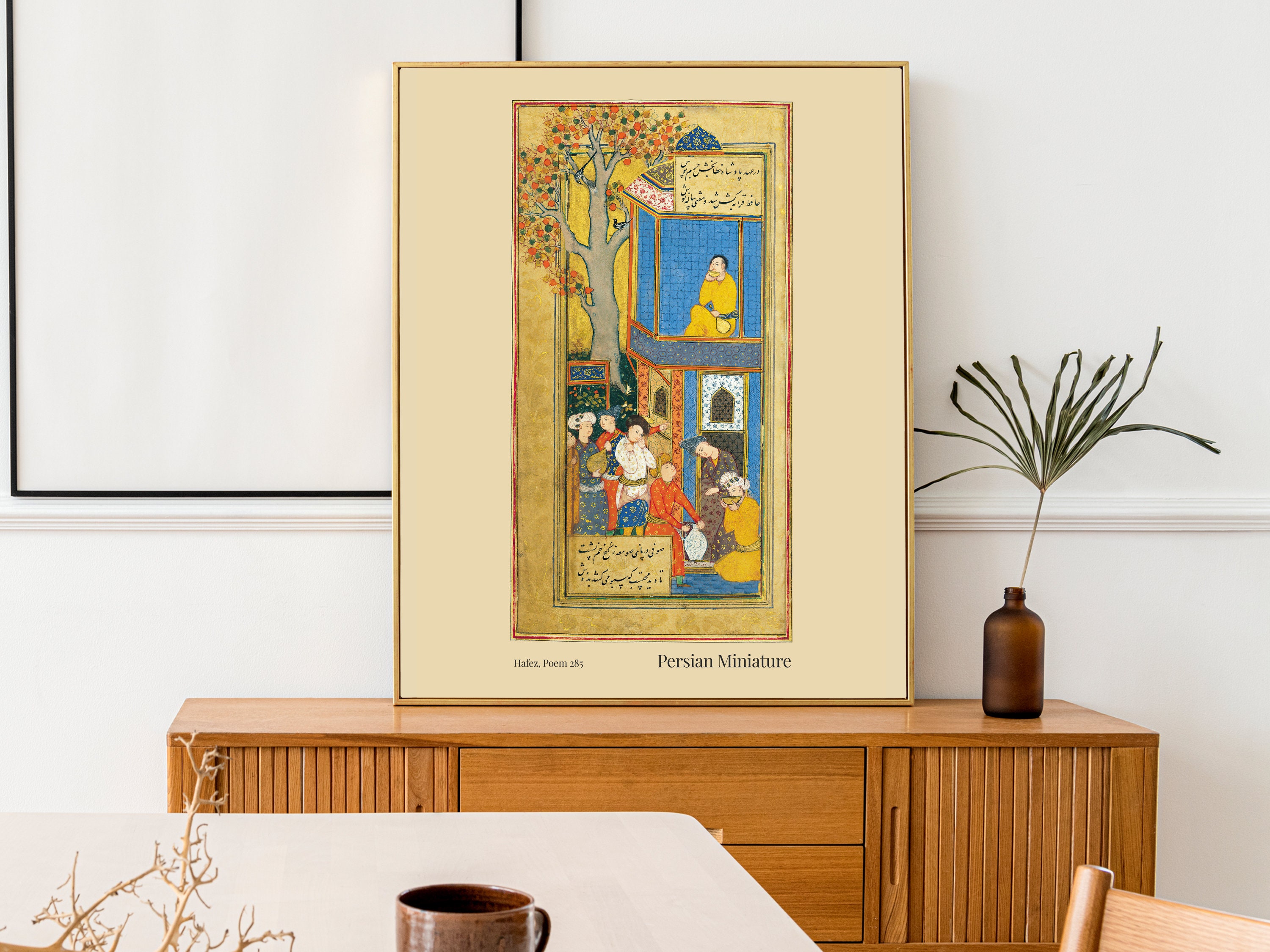 Persian Miniature Hafez Poem Wall Art | Iranian Negargari Painting ...