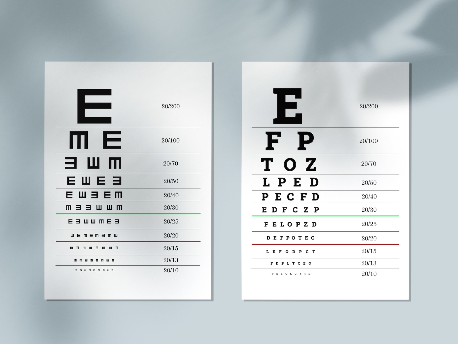 Pediatric Eye Chart Poster, Vision Chart, Visual Acuity Test, Snellen ...
