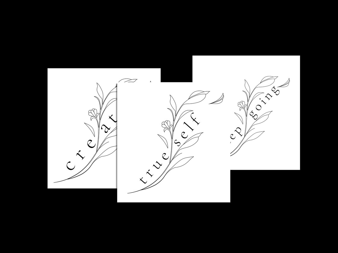 Floral Words Tattoo Design Collection, Flash Tattoo Design Sheet ...