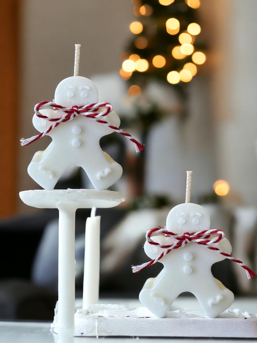 Handcrafted Shaped Gingerbread Man Candle Figure | Festive Scented ...