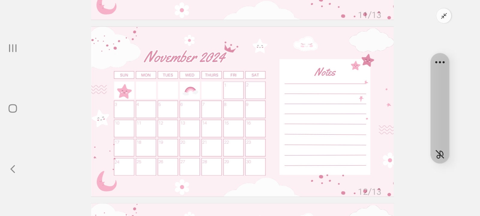 Feminine Digital Calendar 2024 Full Till December 12 Pages New Warm and ...
