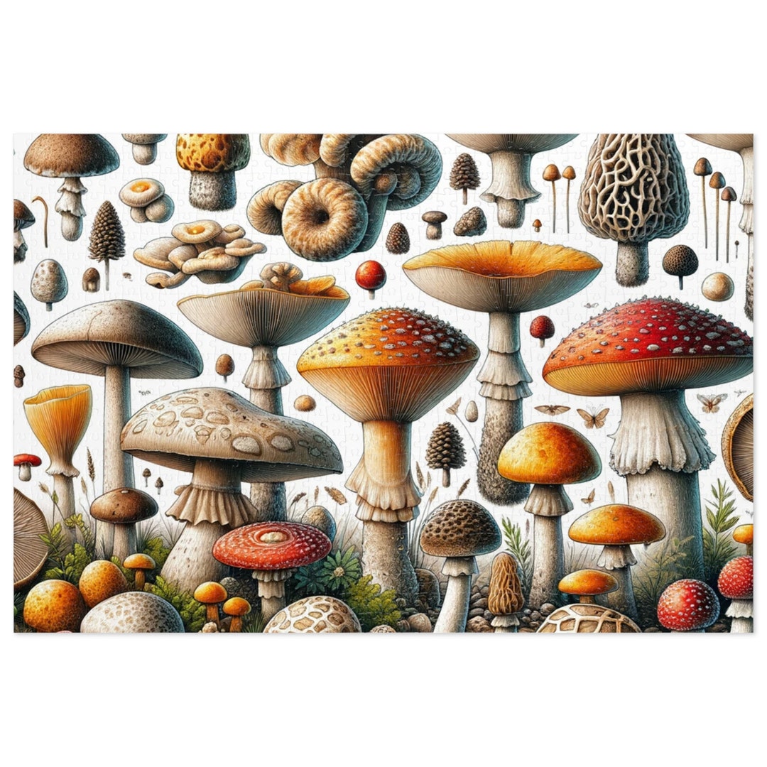 Jigsaw Puzzle Mystical Forest Mushrooms an Artistic Mycology - Etsy