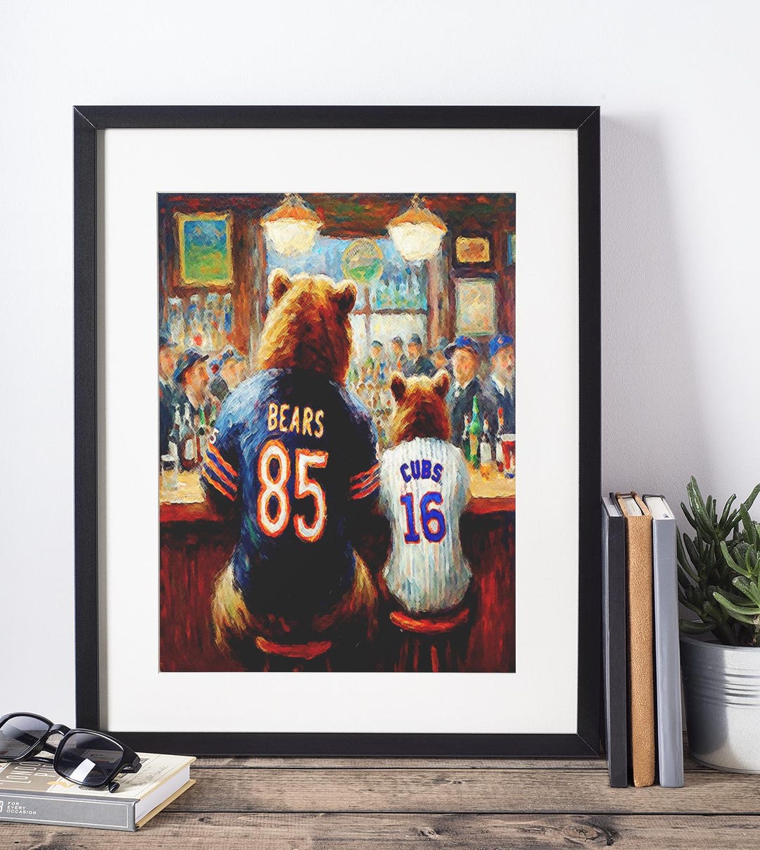 Chicago Bears & Cubs Wall Art | Chicago Sports Print | Chicago Bears ...