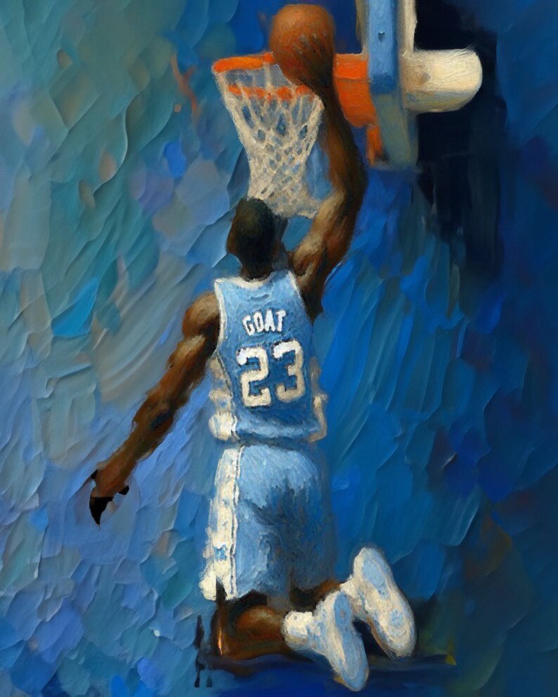 North Carolina Tar Heels Print MJ UNC Digital Print MJ North Carolina ...