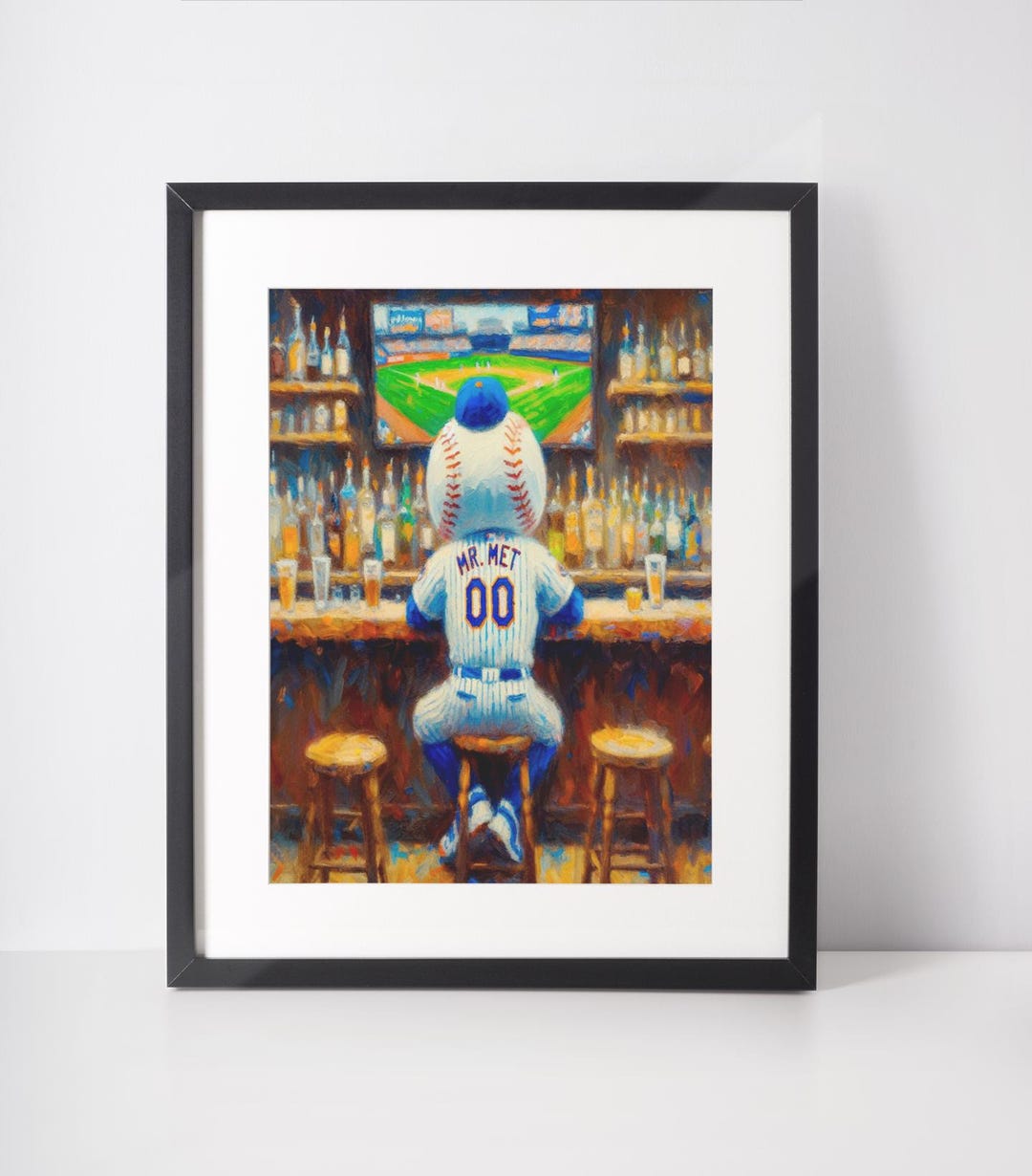 New York Mets Art Print | Mr. Met Wall Art | - Etsy