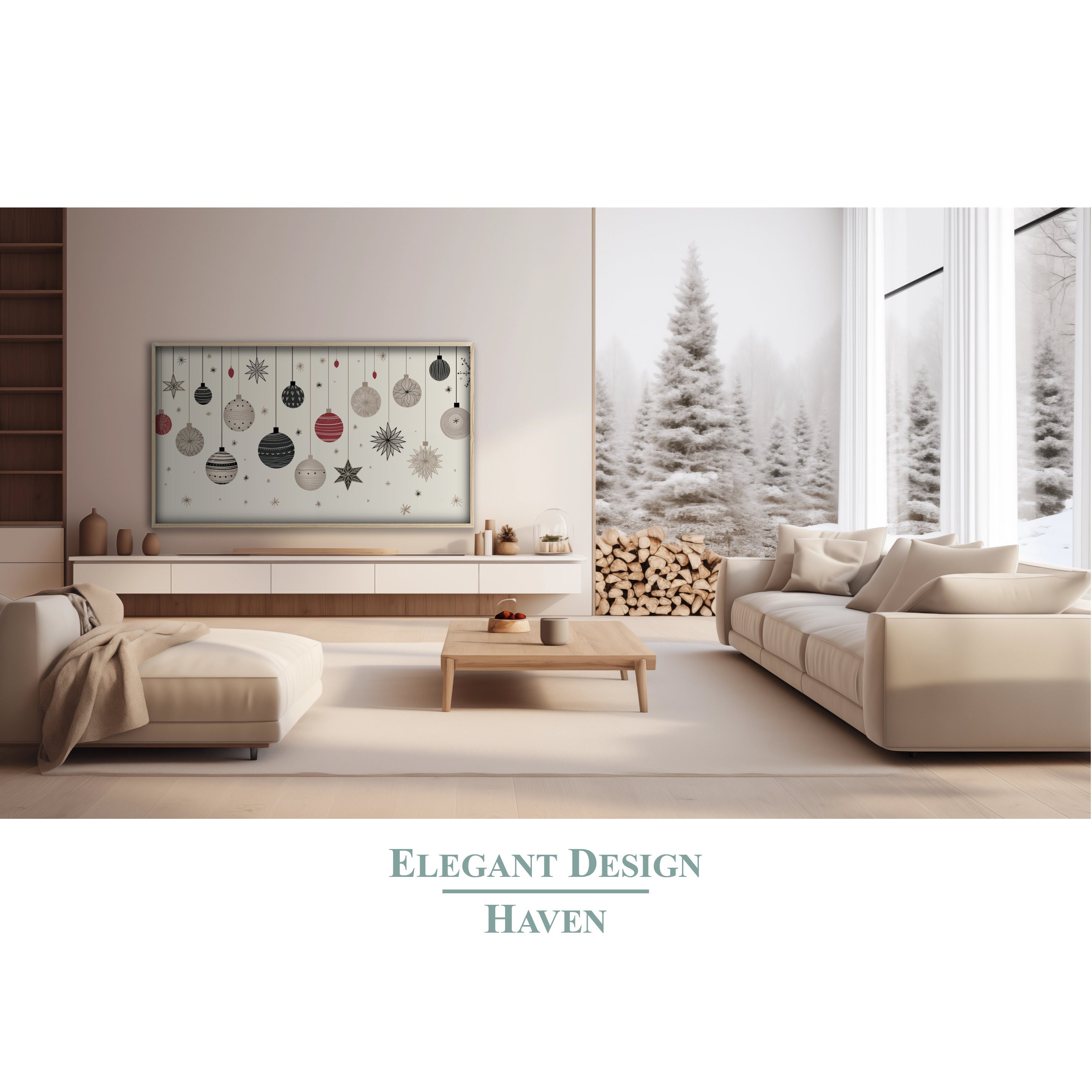 Scandi-inspired Christmas Art Bundle | Samsung Frame TV | Digital TV ...