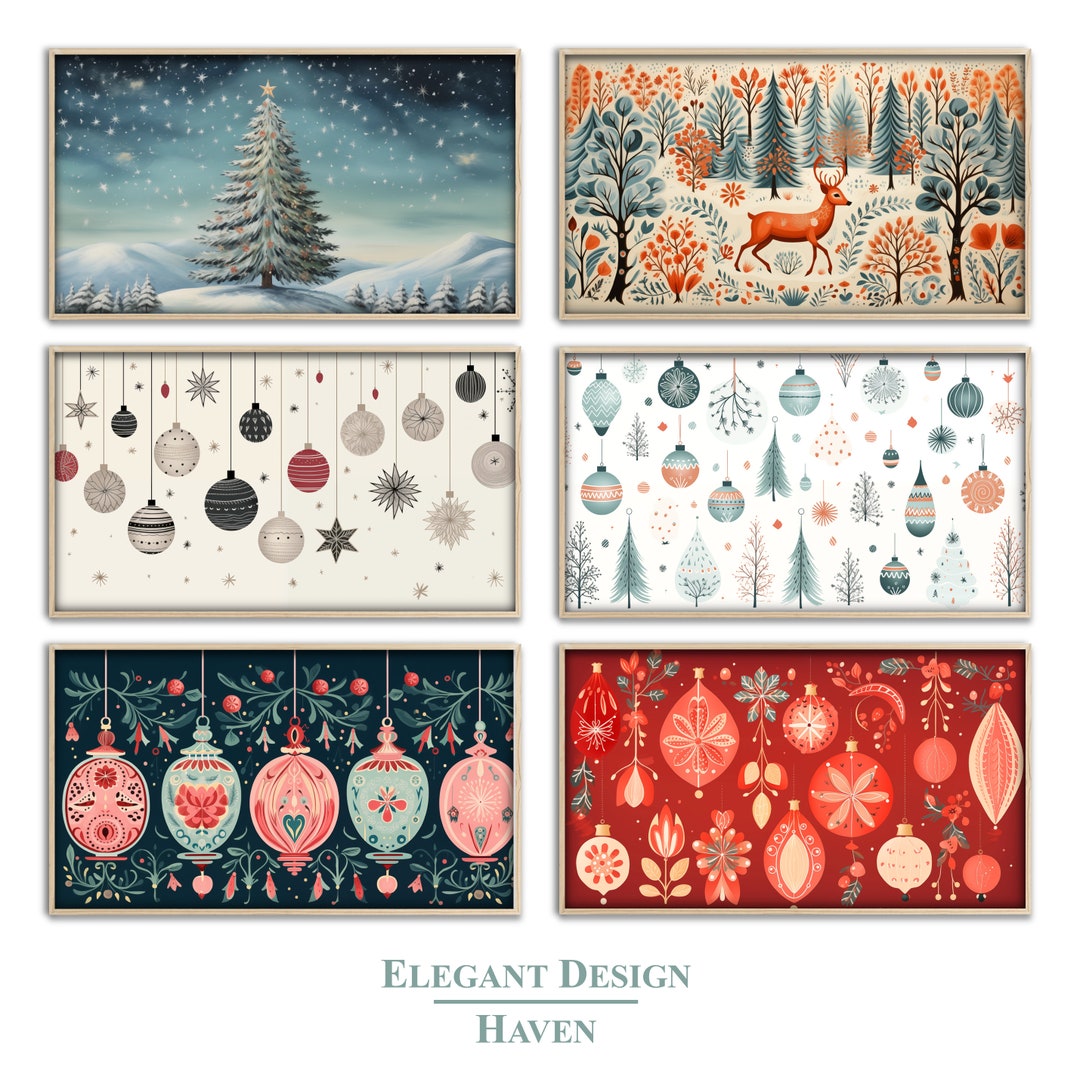 Scandi-inspired Christmas Art Bundle | Samsung Frame TV | Digital TV ...