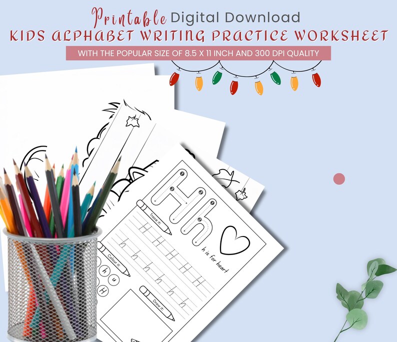 Kids Alphabet Writing Practice Worksheet, Educational Printable ...
