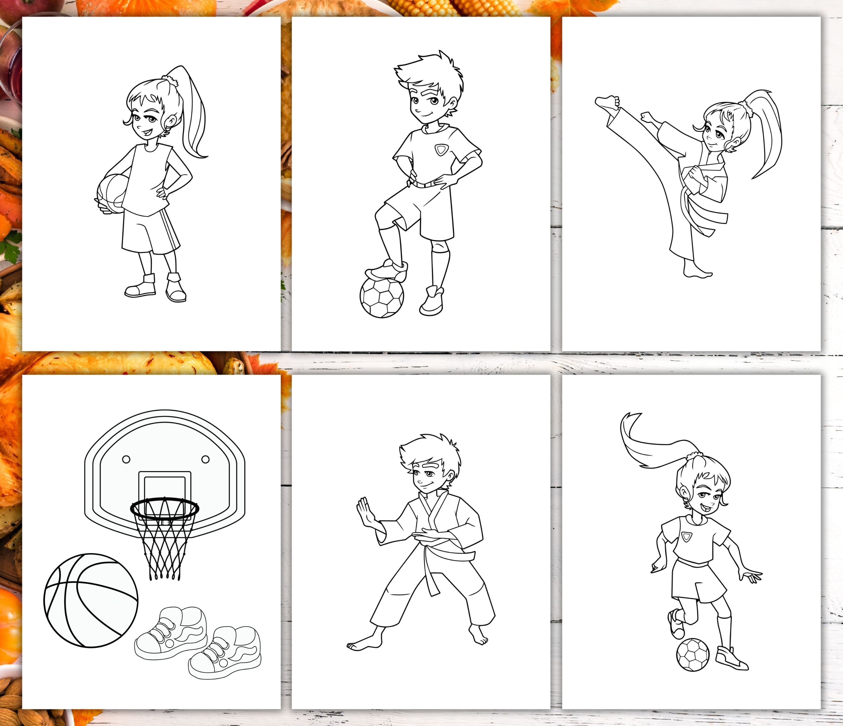 Sports Coloring Pages, Educational Printable Coloring Books for Kids ...