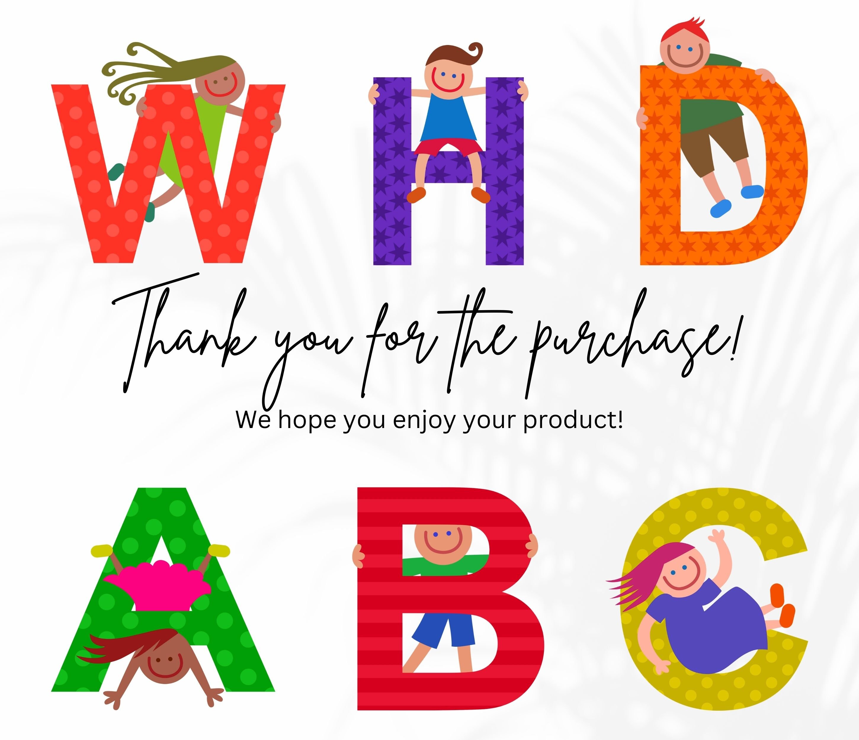 Uppercase Kids Alphabet Clipart, Kid Sublimation Clipart Designs, Cute ...