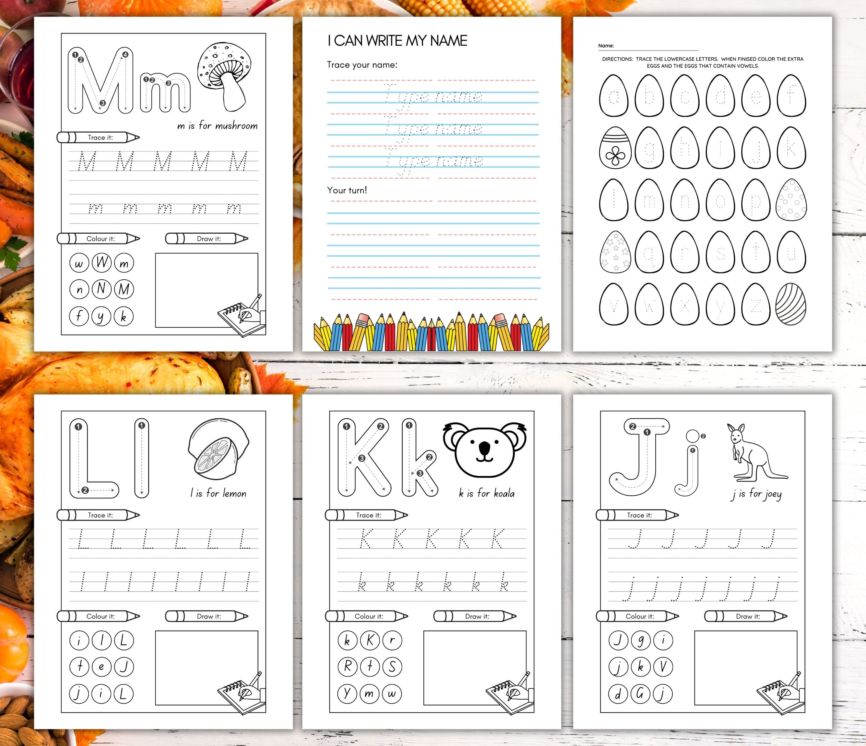 Kids Alphabet Writing Practice Worksheet, Educational Printable ...