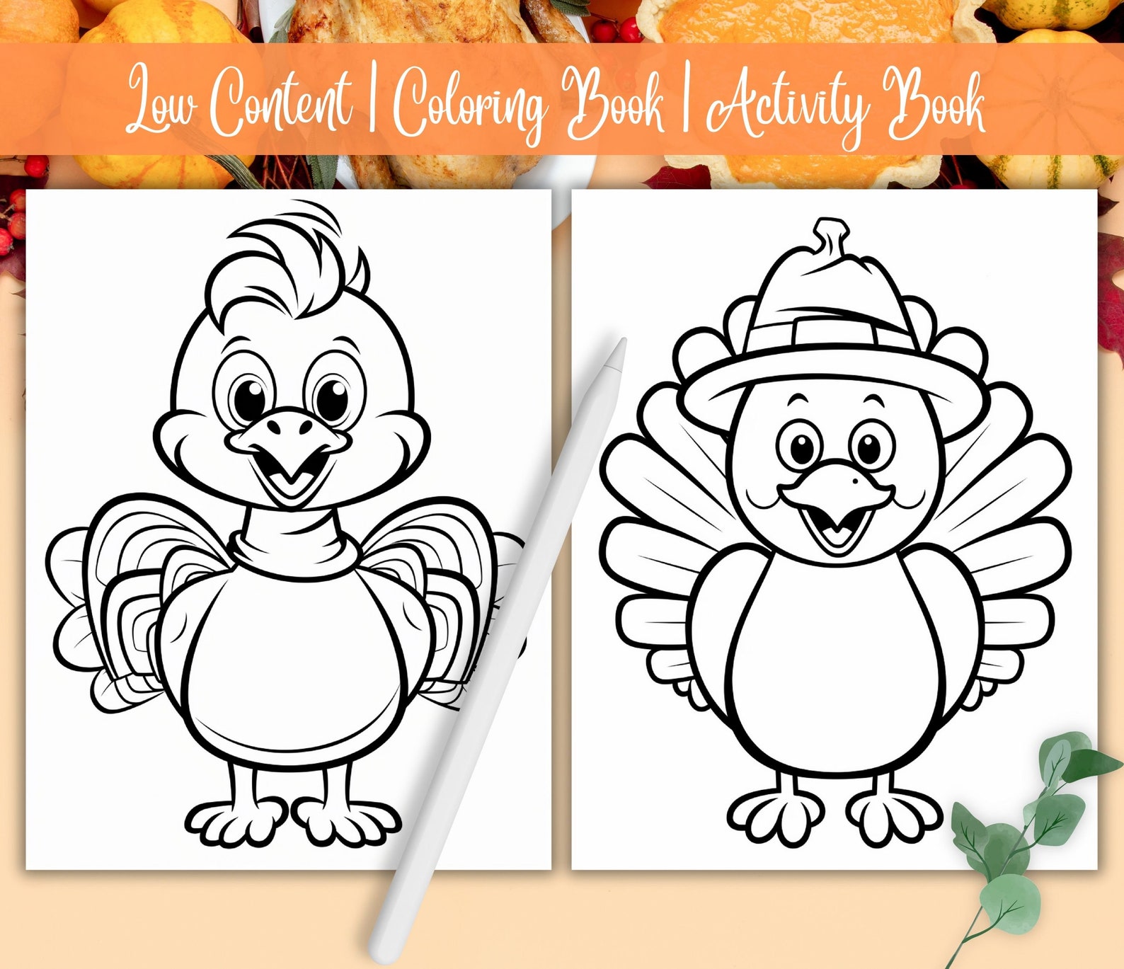 100 Cute Turkey Coloring Pages for Kids, Educational Printable Coloring ...