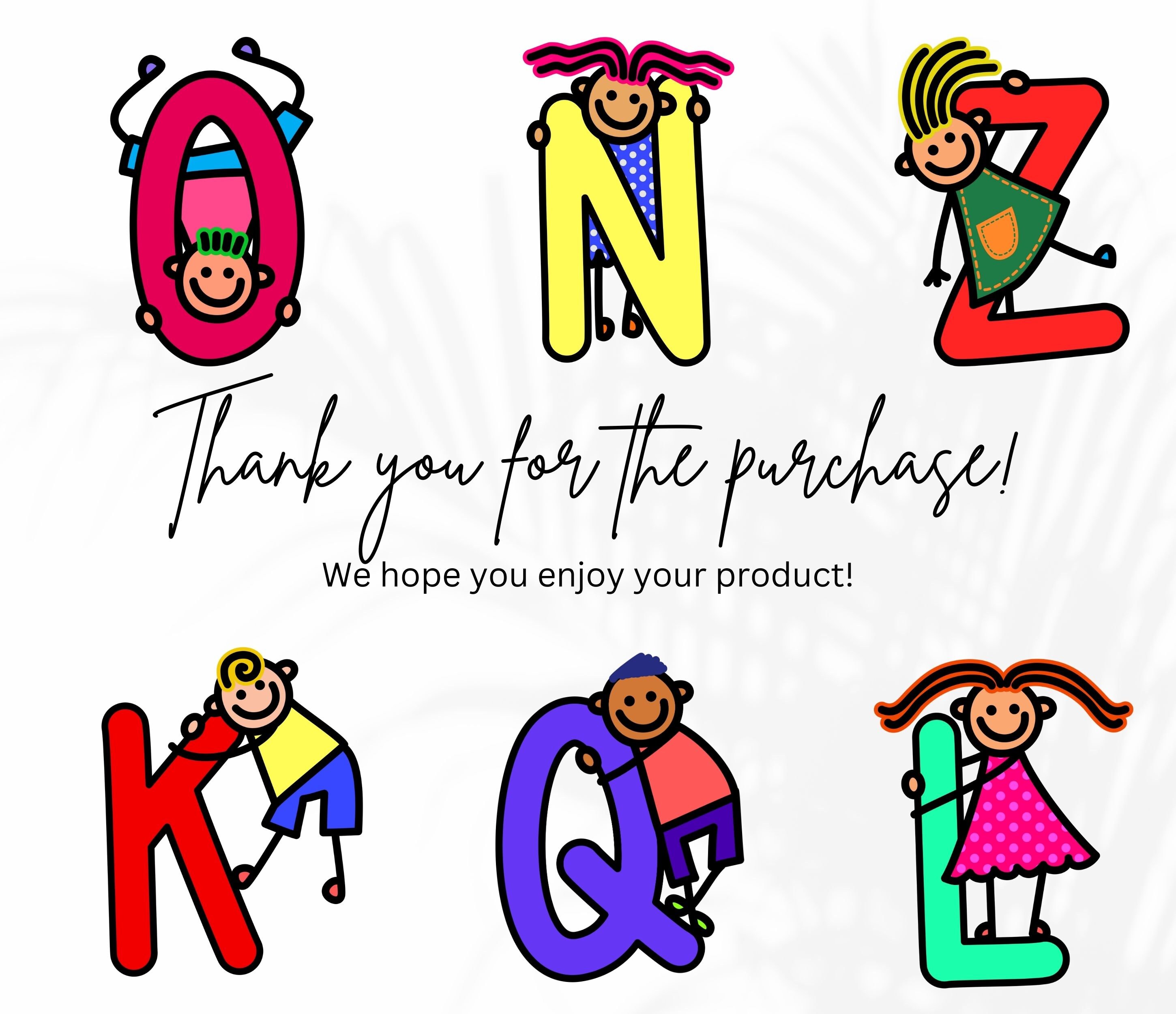 Uppercase Kids Alphabet Clipart Set, Kid Sublimation Clipart Designs ...