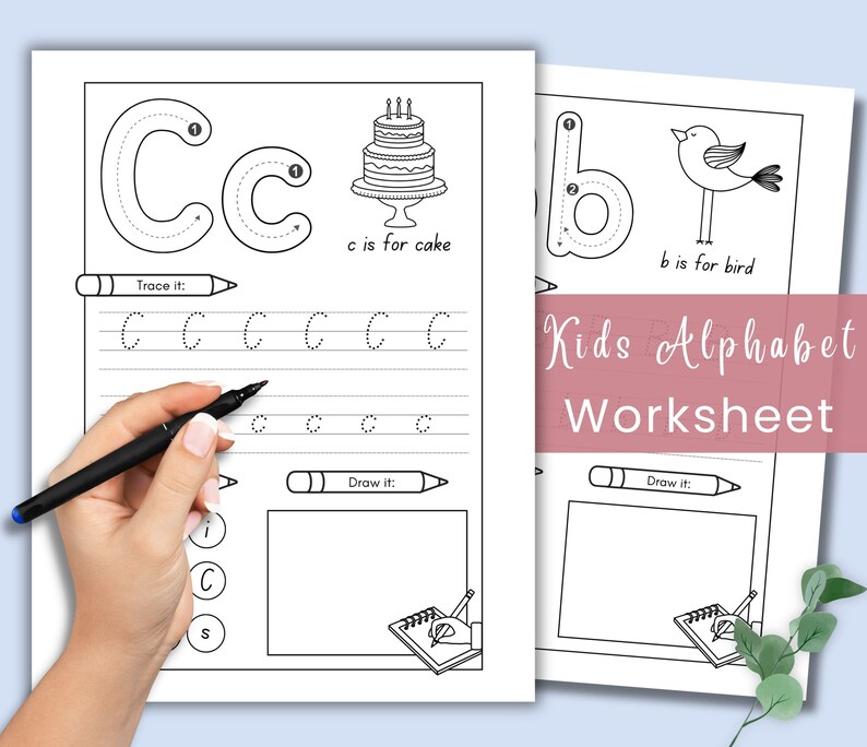 Kids Alphabet Writing Practice Worksheet, Educational Printable ...