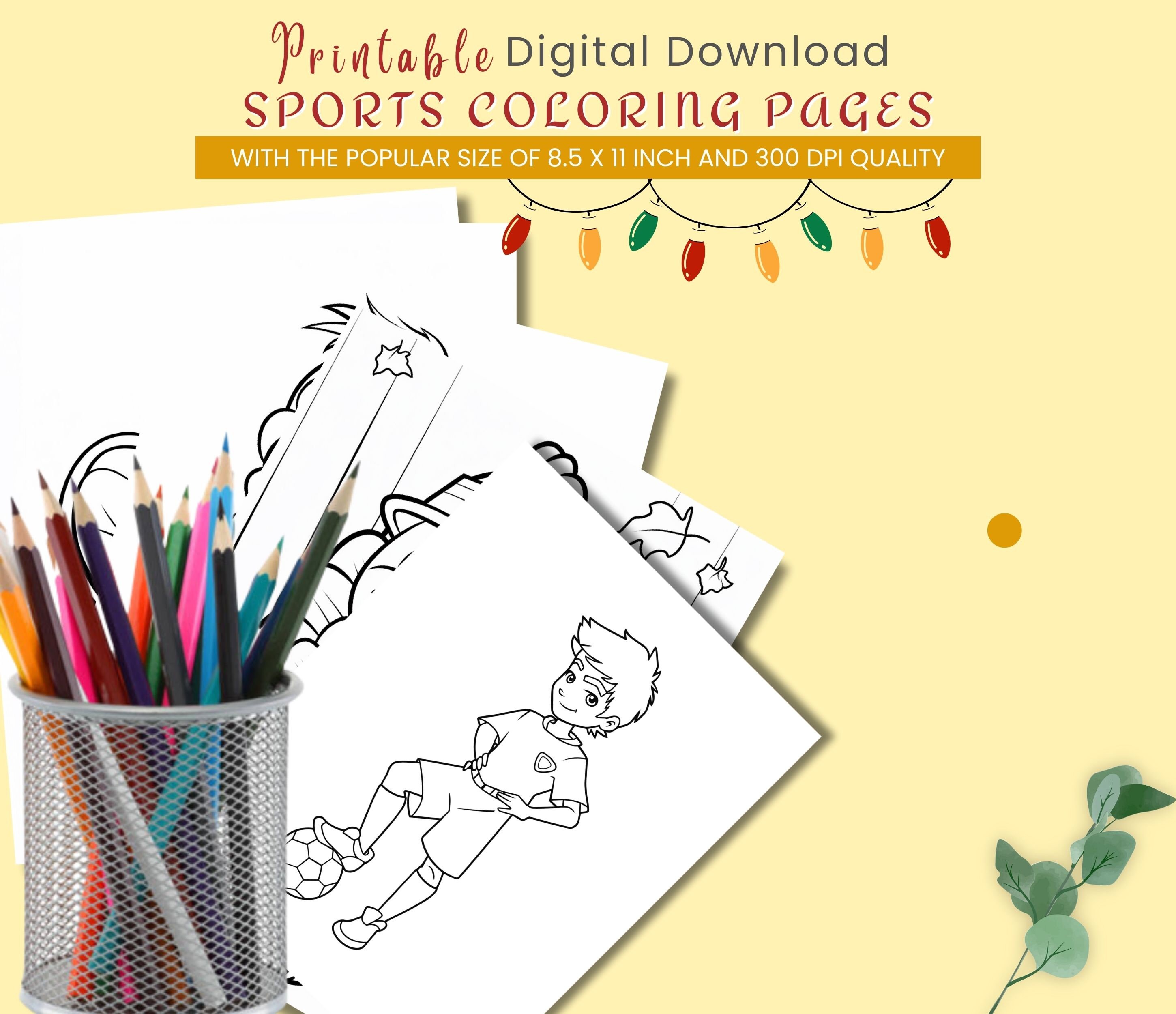 Sports Coloring Pages, Educational Printable Coloring Books for Kids ...