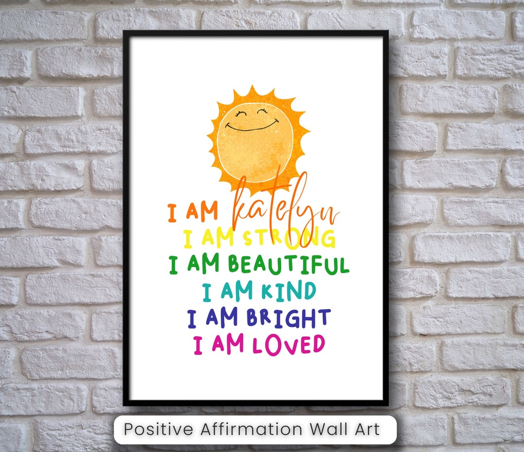 Children's Positive Affirmation Wall Art, Printable Wall Art, Numerals ...
