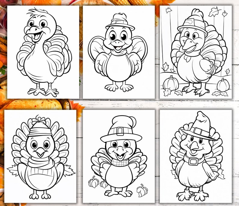 100 Cute Turkey Coloring Pages for Kids, Educational Printable Coloring ...